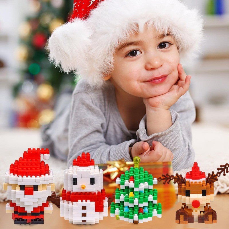 Christmas Building Blocks Toy - DIY Assembled Present - Mini Santa ...