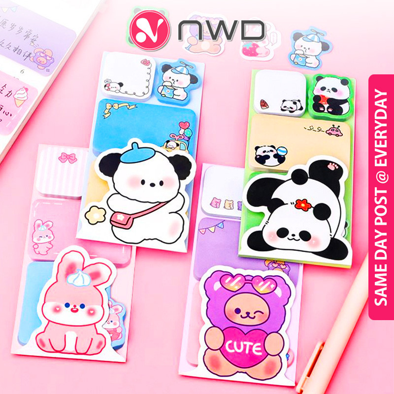 𝟭𝟬𝟬 𝗦𝗛𝗘𝗘𝗧𝗦 / 𝗦𝗘𝗧 》 Animal Shape Cute Sticky Notes Set Student Memo Self ...
