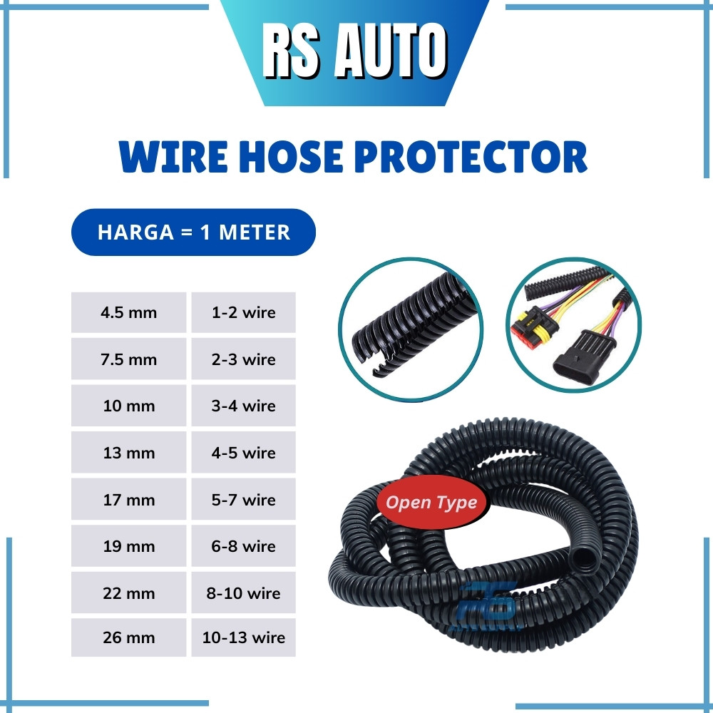 1meter x Wire Hose Cable Open Flexible Protect Hose Pelindung Wayar ...
