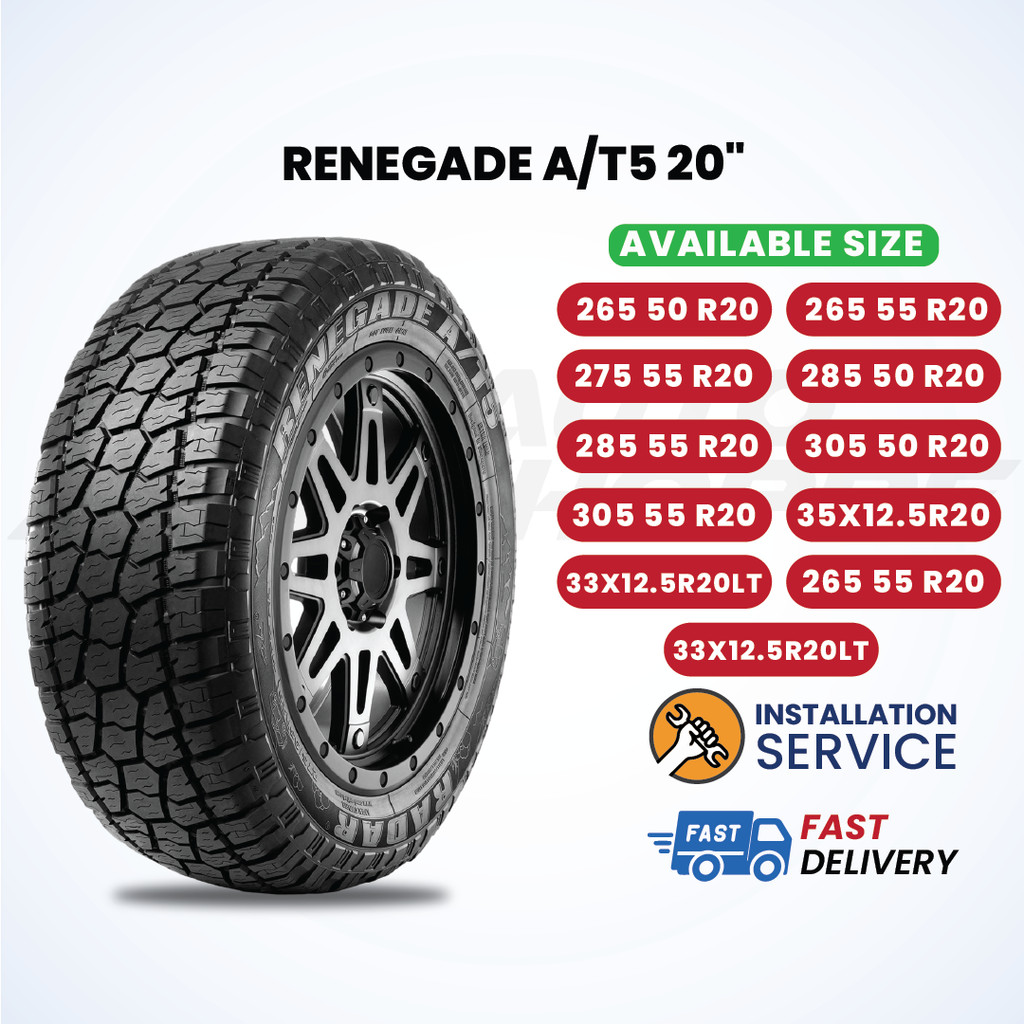 Radar Renegade AT5 20" Tyre 275 285 305 50 55 33 35 12.5 R20LT 4X4 4WD ...