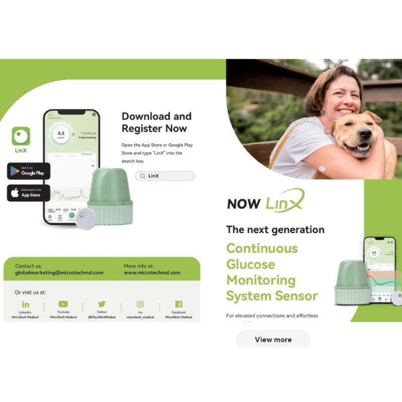 LinX Dynamic Blood Glucometer CGM Sensor Wearable Continuous Blood ...