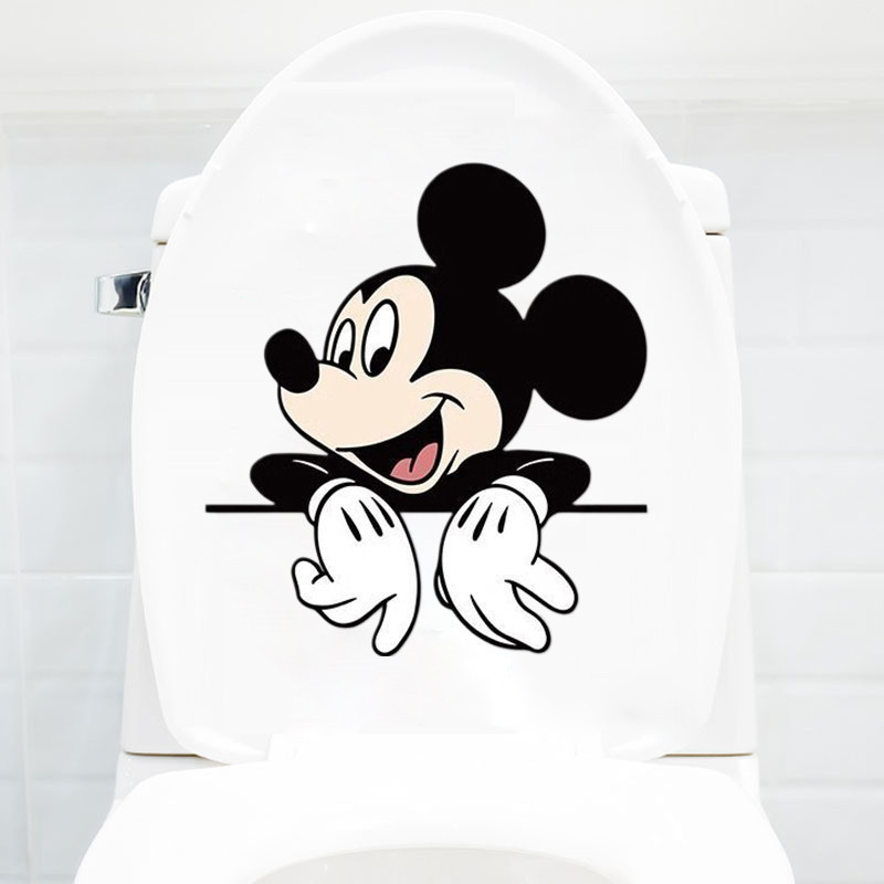 Cartoon Toilet Stickers Cute Mickey Mouse Toilet Sticker Bathroom ...