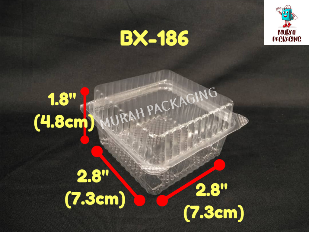 BENXON Kuih Container OPS BX186 (50pcs±) / Disposable Plastic Clear ...