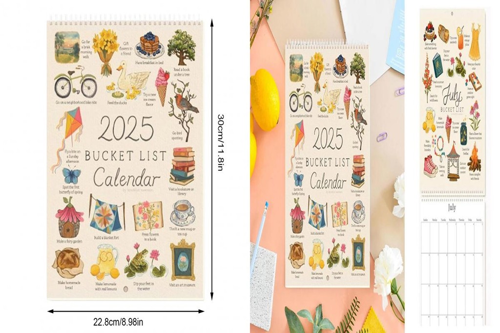 [JU] Magnetic Calendar Seasonal Patterned Monthly Calendar 2025 Bucket ...