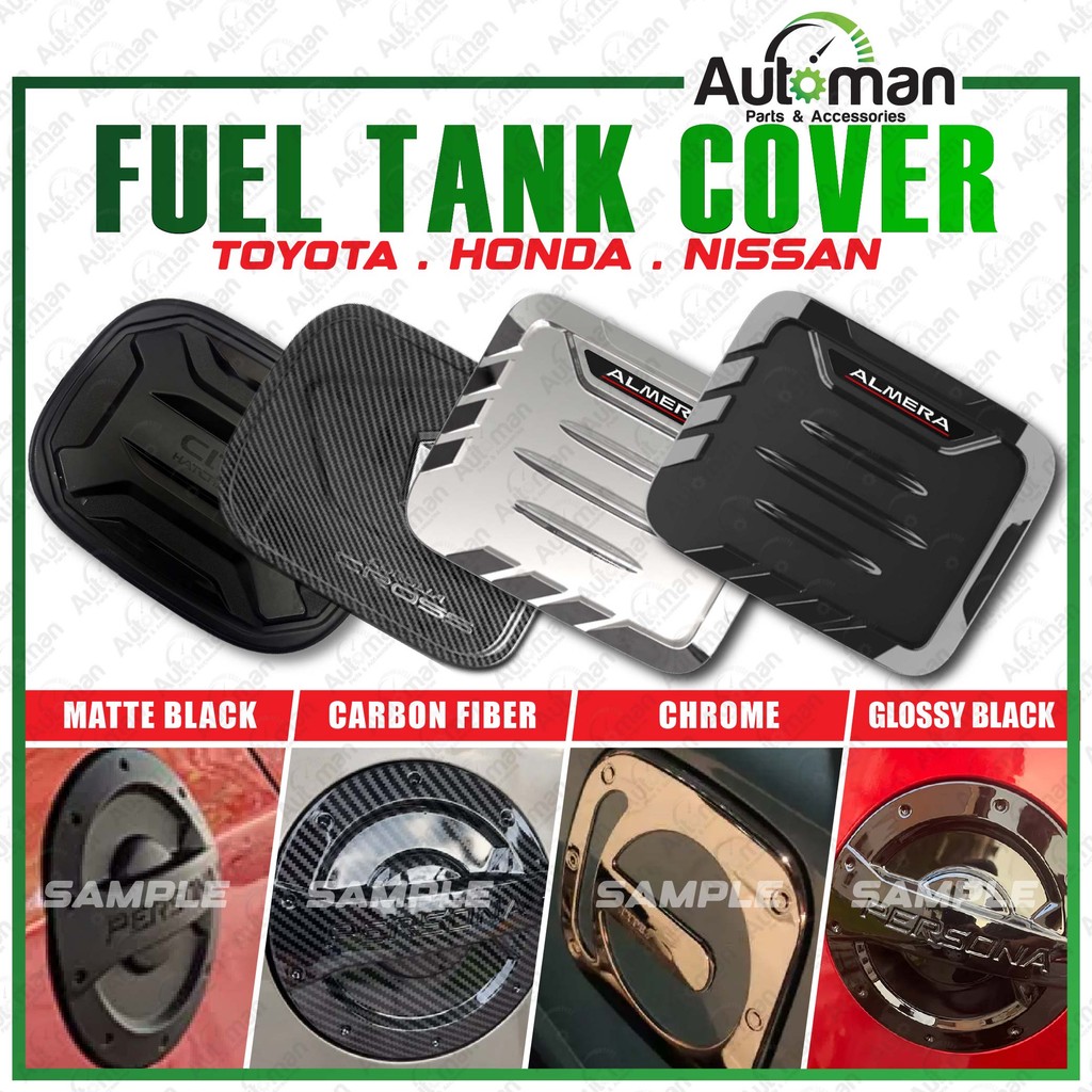 Car Fuel Tank Cover Carbon Shining Matt Black Chrome HONDA Civic TOYOTA ...