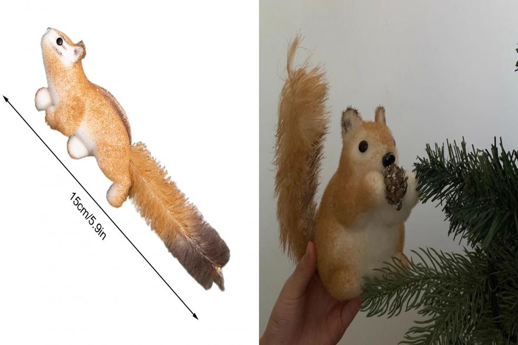 [poslajudo] Holiday Table Centerpiece Foam Material Squirrel Figurine ...