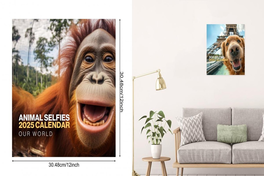 thatsakes Children Fun Calendar Cute Animal Selfie Calendar 2025 Cute ...