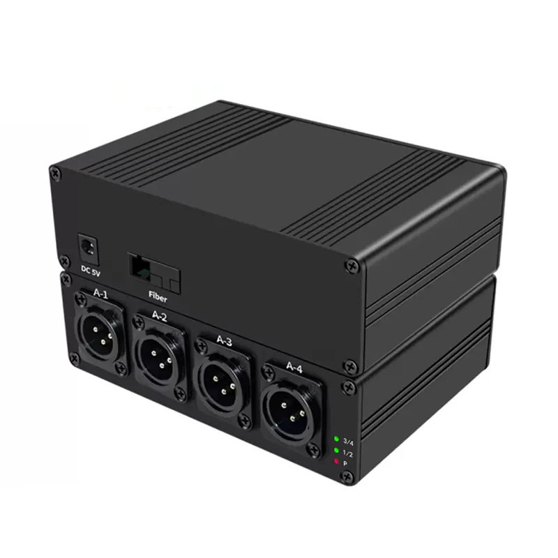 4 CH Balanced XLR Audio Over Fiber Extender over Single Mode SC Optical ...