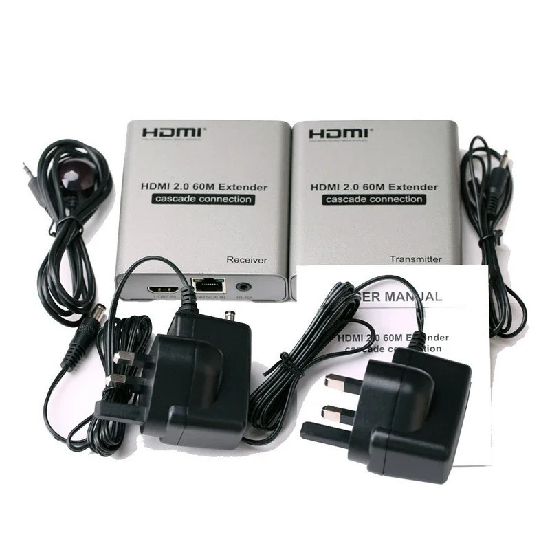 HDMI 2.0 4K 60HZ 60M HDMI Extender Over RJ45 Ethernet Lan CAT5e Cat6 ...