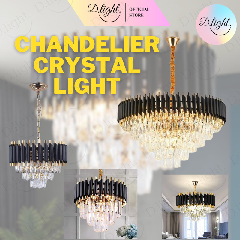 MODERN CEILING CRYSTAL CHANDELIER LIGHT PENDANT LAMP LED E14 LIGHT BULB ...