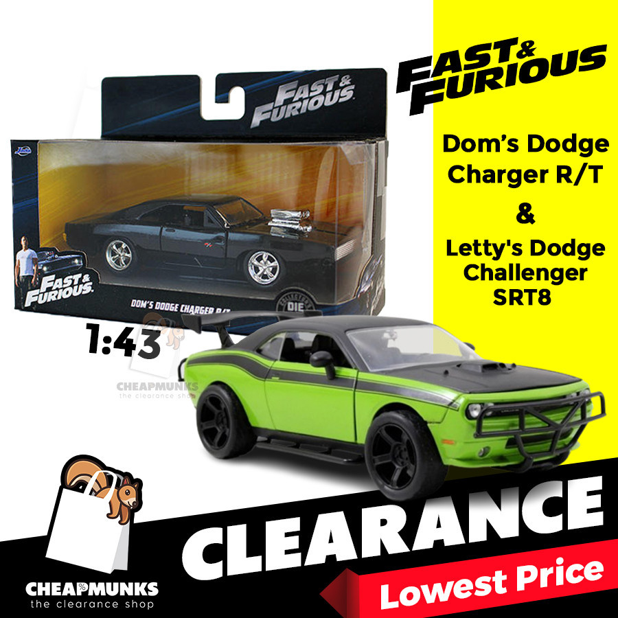 Kereta mainan diecast JADA Fast & Furious 1:43 Original Dodge Charger R ...