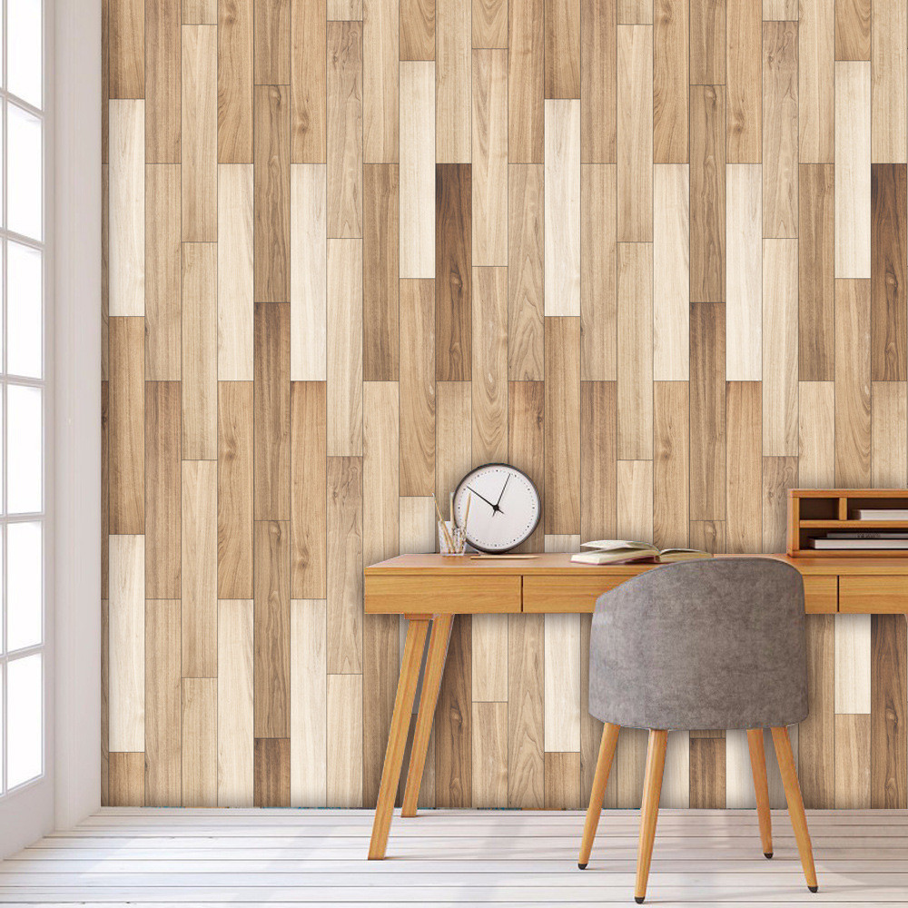 20Pcs 10/15/20cm Simulated Wood Grain Ceramic Tile Stickers Retro Brick ...