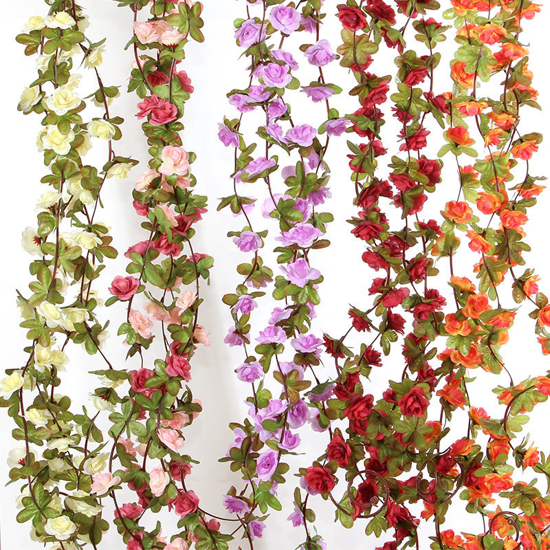 Long Garland Tea Rose Sakura Blossom For Wedding Home Office Decoration ...
