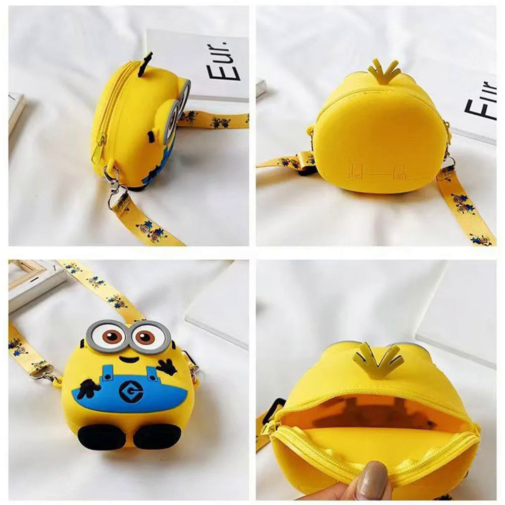 Minions Silicone Shoulder Bag Kawaii Anime Crossbody Bag Waterproof ...