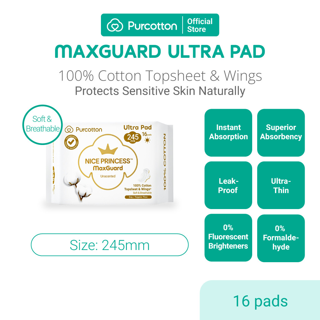 Purcotton Nice Princess MaxGuard Ultra Pad 245mm (16Pads) | Shopee Malaysia