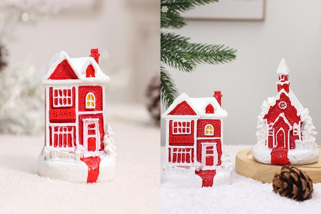 CAE| Christmas Ornaments Festive Room Accessory Miniature Resin ...