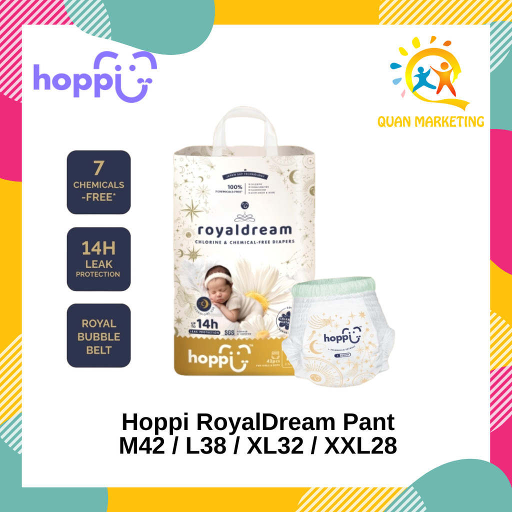 Hoppi RoyalDream Baby Diaper Pants - M42/L38/XL32/XXL28 (1 Pack) | Shopee Malaysia