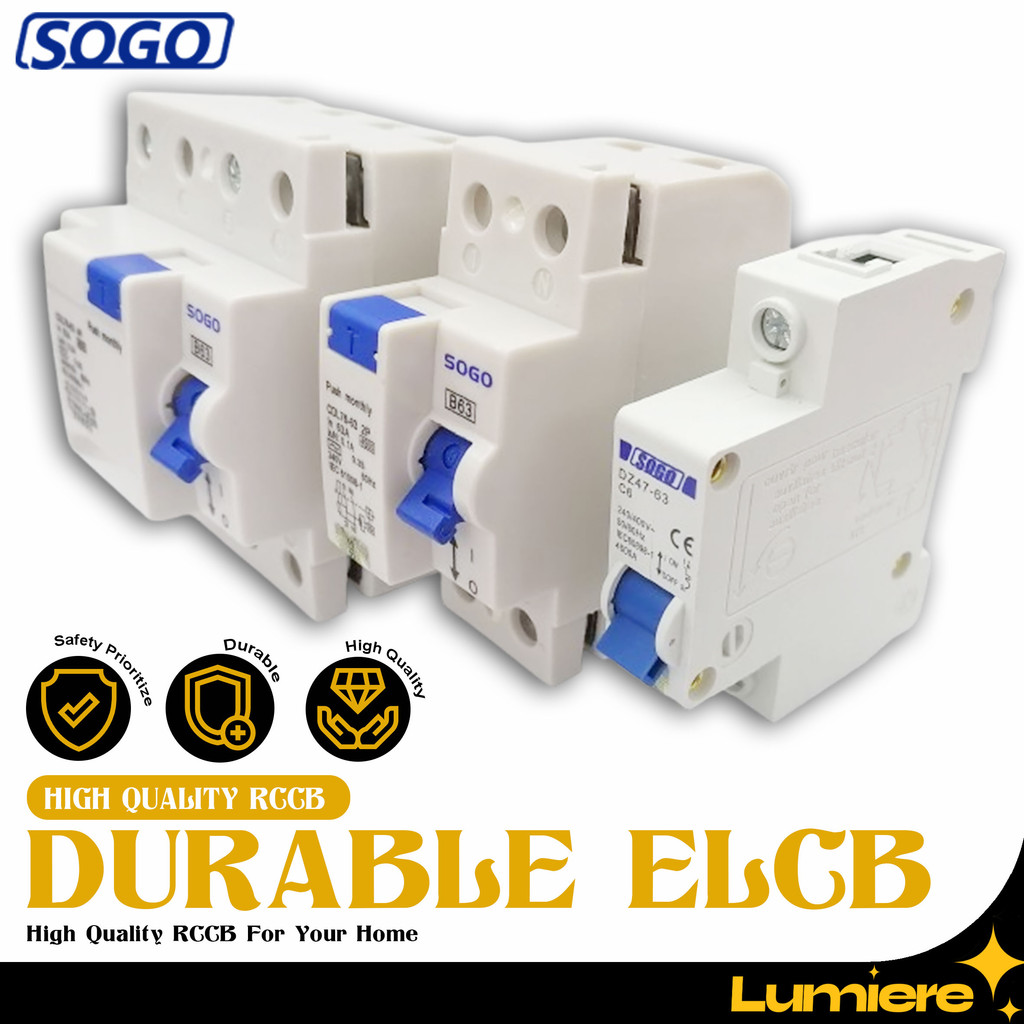 Top Quality Residual Current Circuit Breaker SOGO RCCB 40A/63A ELCB MCB ...