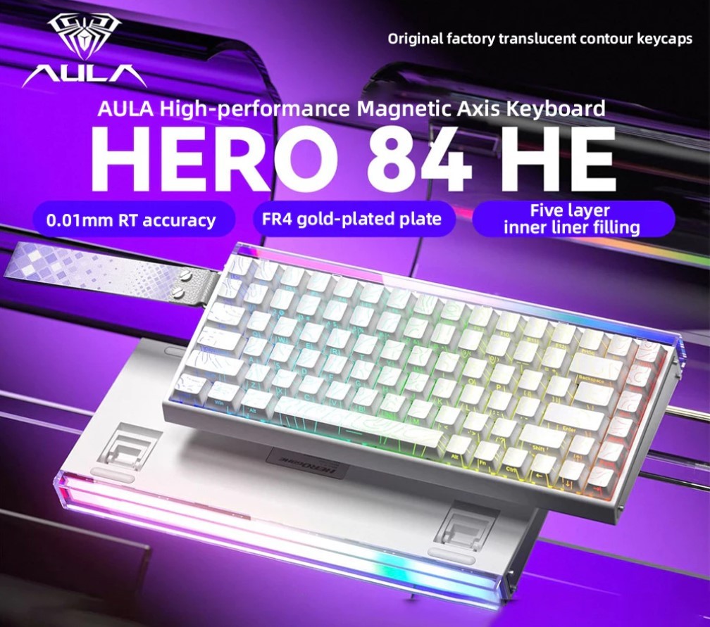 AULA HERO 84HE Magnetic Mechanical Keyboard RT0.01 8Khz Wired with RGB ...