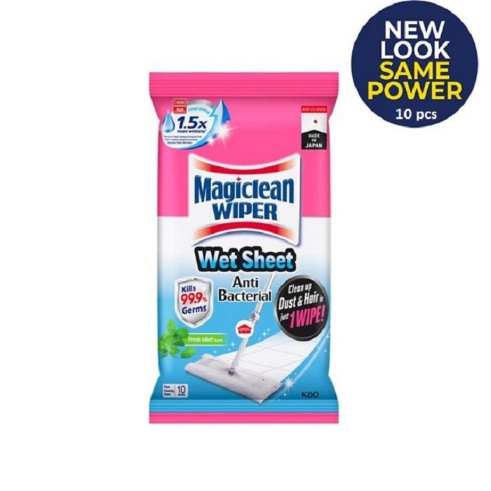 [BUNDLE SET] Kao Magiclean Wiper Mop Stick Set + 40s dry sheet + 10s wet sheet combo Japan ...