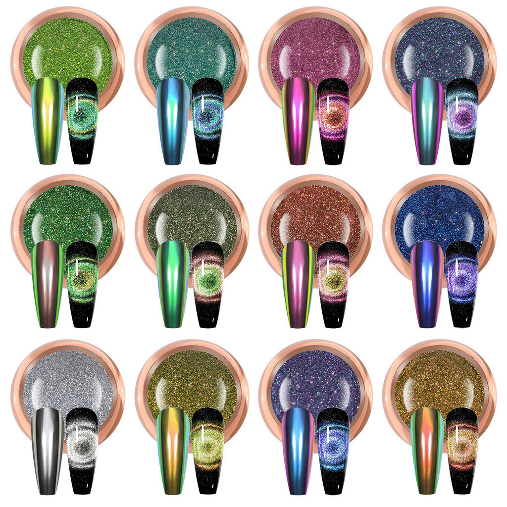 Optical Chameleon Magnetic Powder Manicure Gradient Cat Eye Powder ...