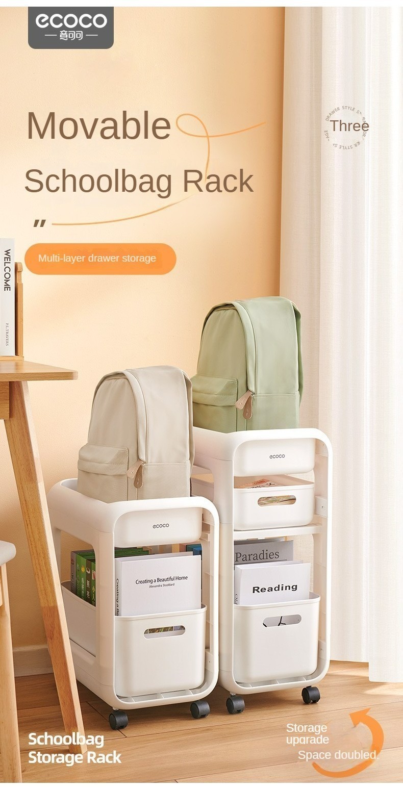SyokSyok ECOCO Desktop Multipurpose Multi Layer Storage Floor Trolley Storage Cabinet Storage ...