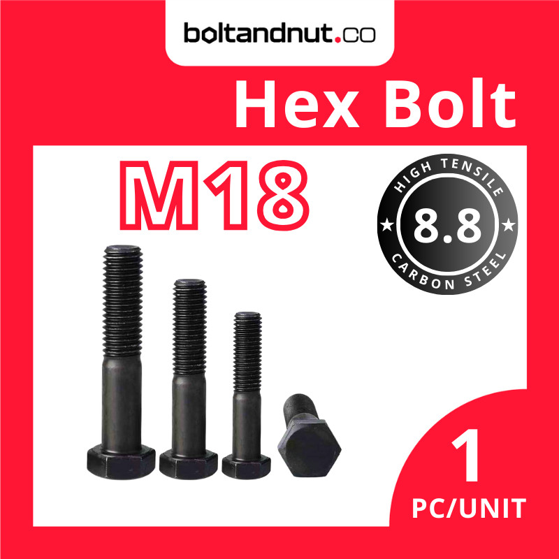 M18 Hex Bolt DIN931 | Half Thread Skru | Grade 8.8 High-Tensile Steel ...