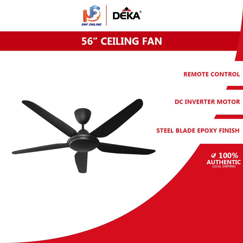 Deka 5 Blade Ceiling Fan DC Inverter with Remote Control 56” SCX56PRO ...