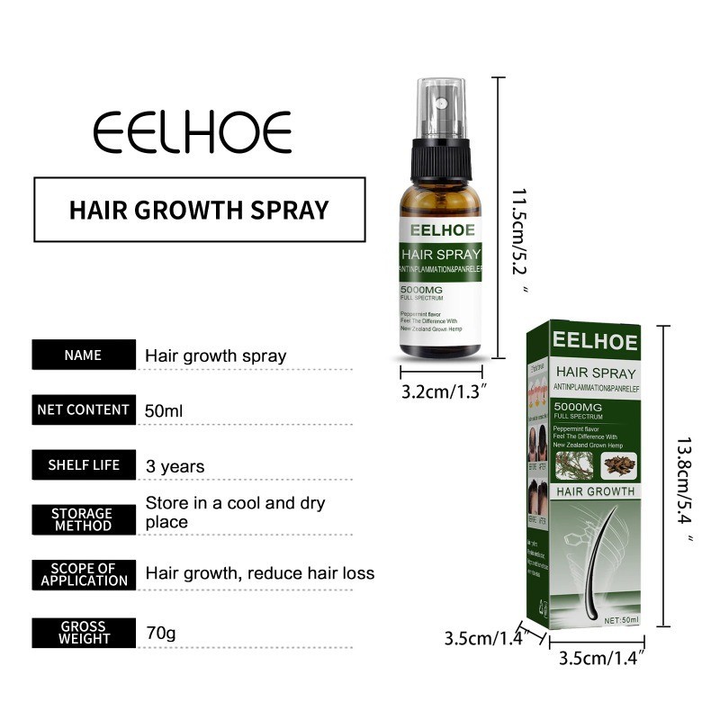 EELHOE Hair Growth Spray for Anti Hair Loss Fast Treatment Scalp ...