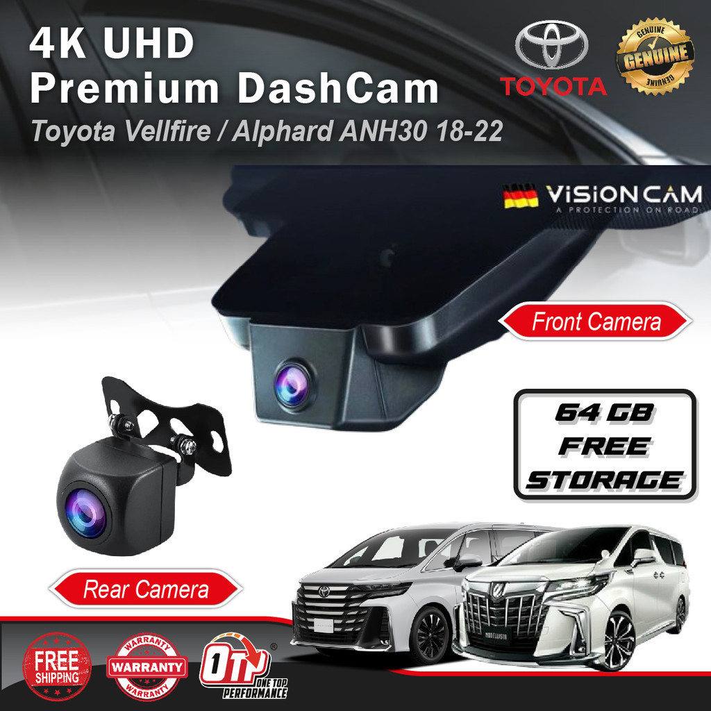 OTPerformance DashCam 4K UHD Premium Vision Camera Toyota Vellfire ...