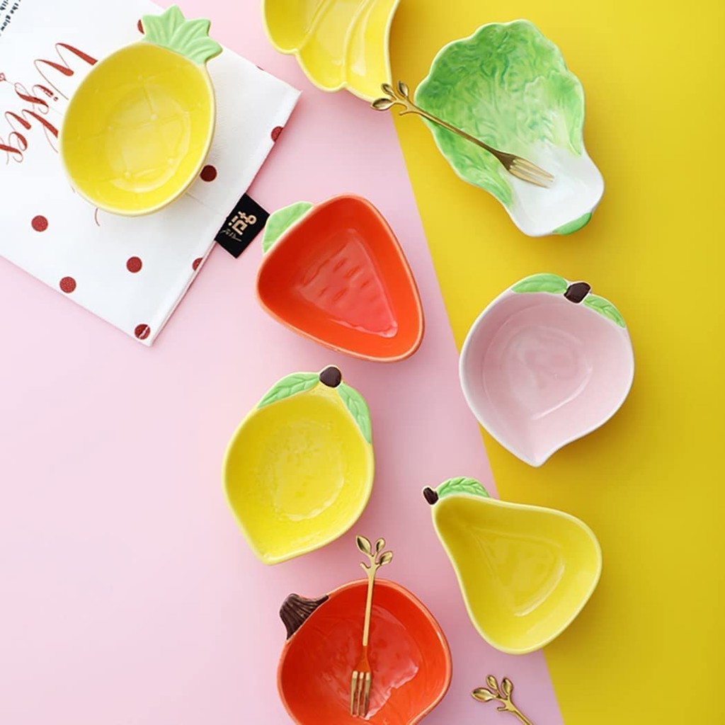 Eden Ceramic Fruit Shape Dish Sauce Bowl Kitchen Salad Plates 1pc ...