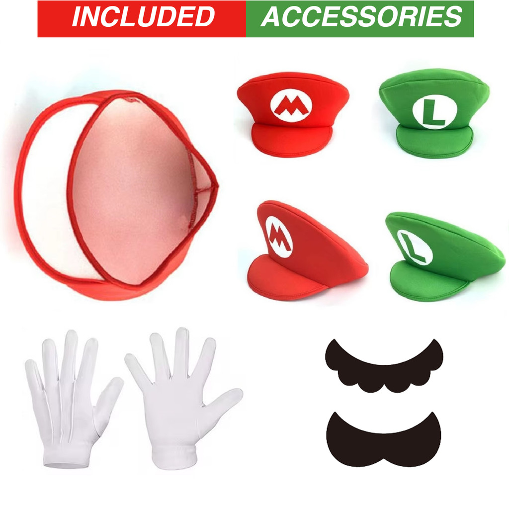 (COMPLETE SET) TPW Super Mario Bros Cosplay Costume Halloween Kids ...
