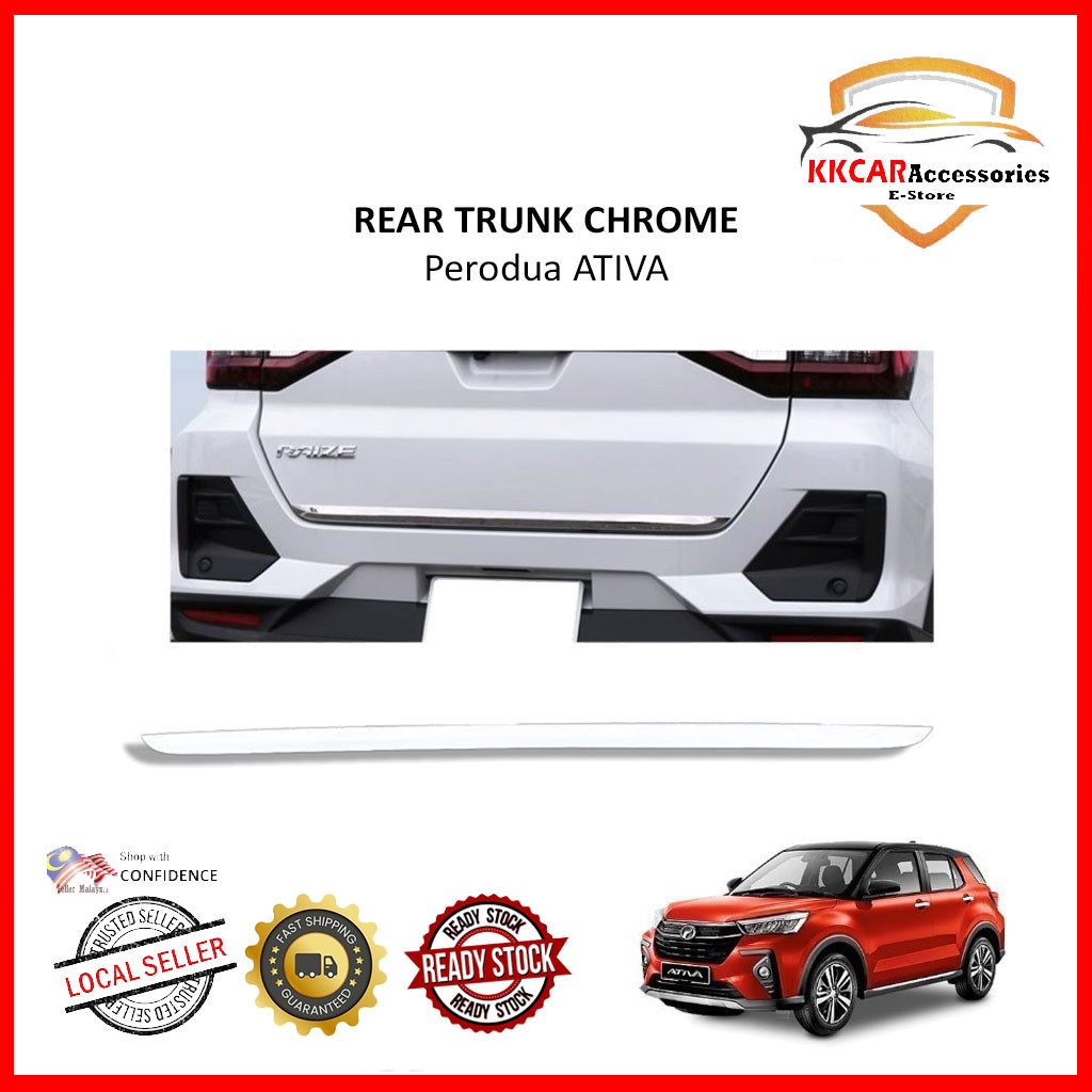 Perodua Ativa Rear Trunk Bumper Guard Chrome Garnish Luggage Boot Door ...