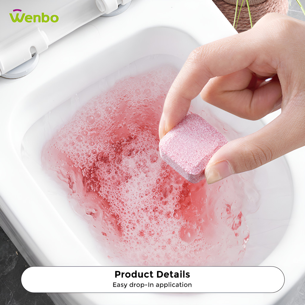 Wenbo [12pcs/box] Pink Magic Toilet Bowl Cleaner Pink Bubble Flushing ...