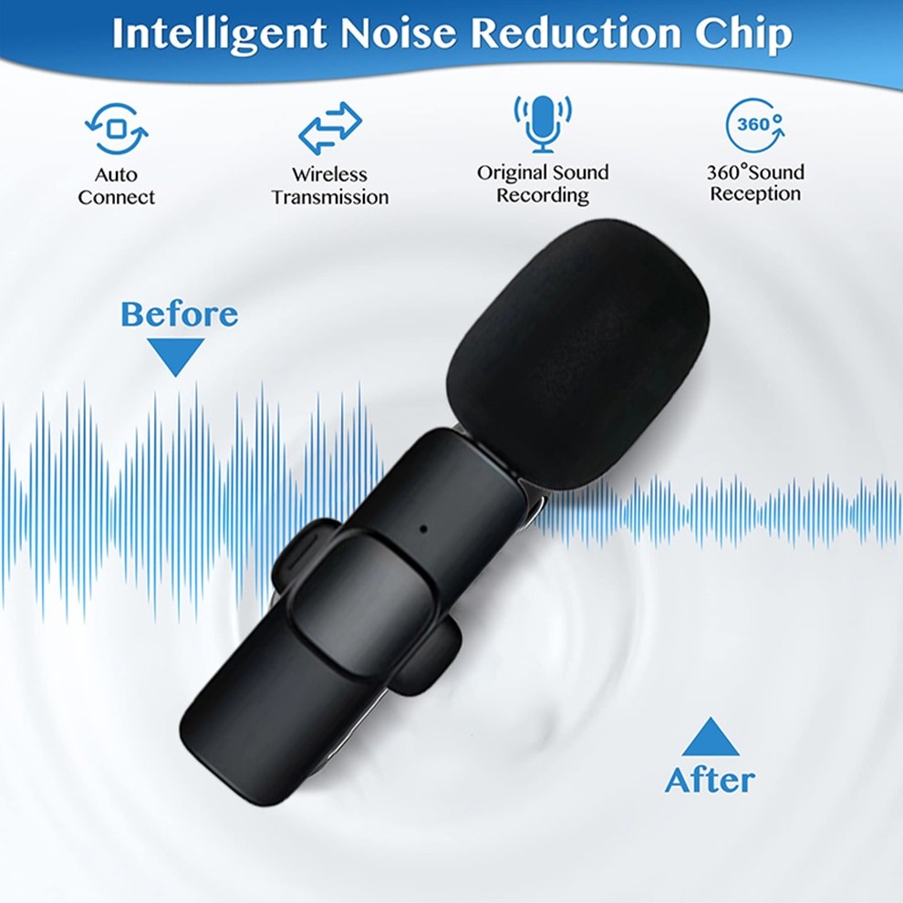 [Local Stock] Vlog Wireless Lavalier Microphone 3 In 1 Live Mic For ...