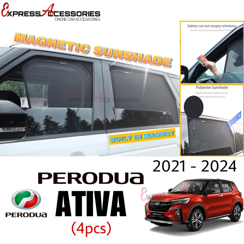 Car Magnetic Sunshade Perodua Ativa 2021 - 2024 Kereta Magnet Sun Shade ...