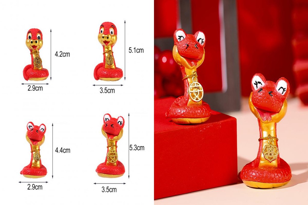 Cartoon Snake Figurine Cartoon Snake Sculpture Chinese Zodiac Snake ...