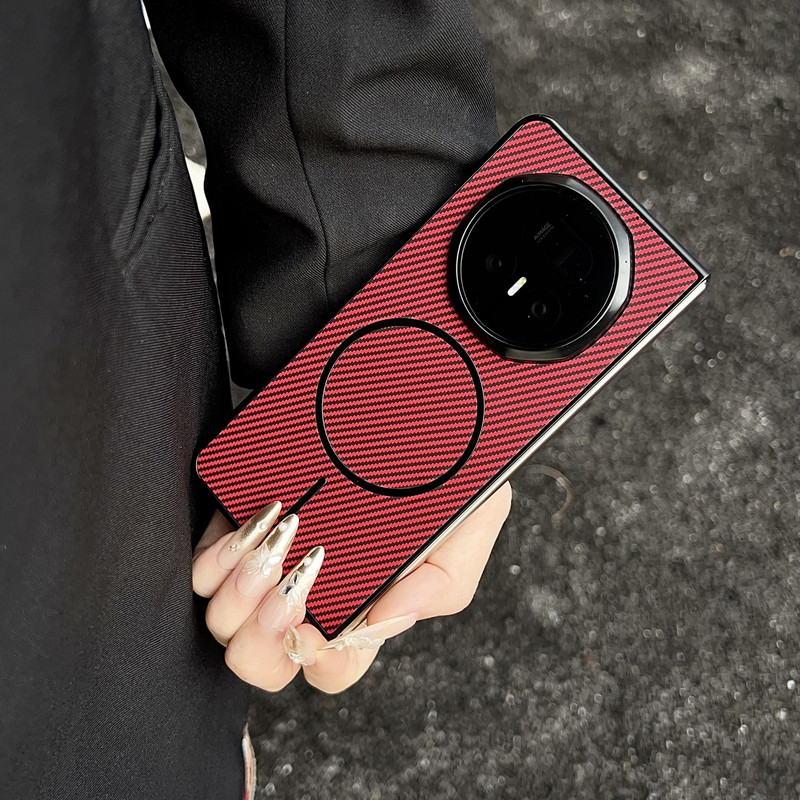 For Honor Magic V3, V5 Case ELVEV Firm Leather Fibei Pattern Anti-shock ...