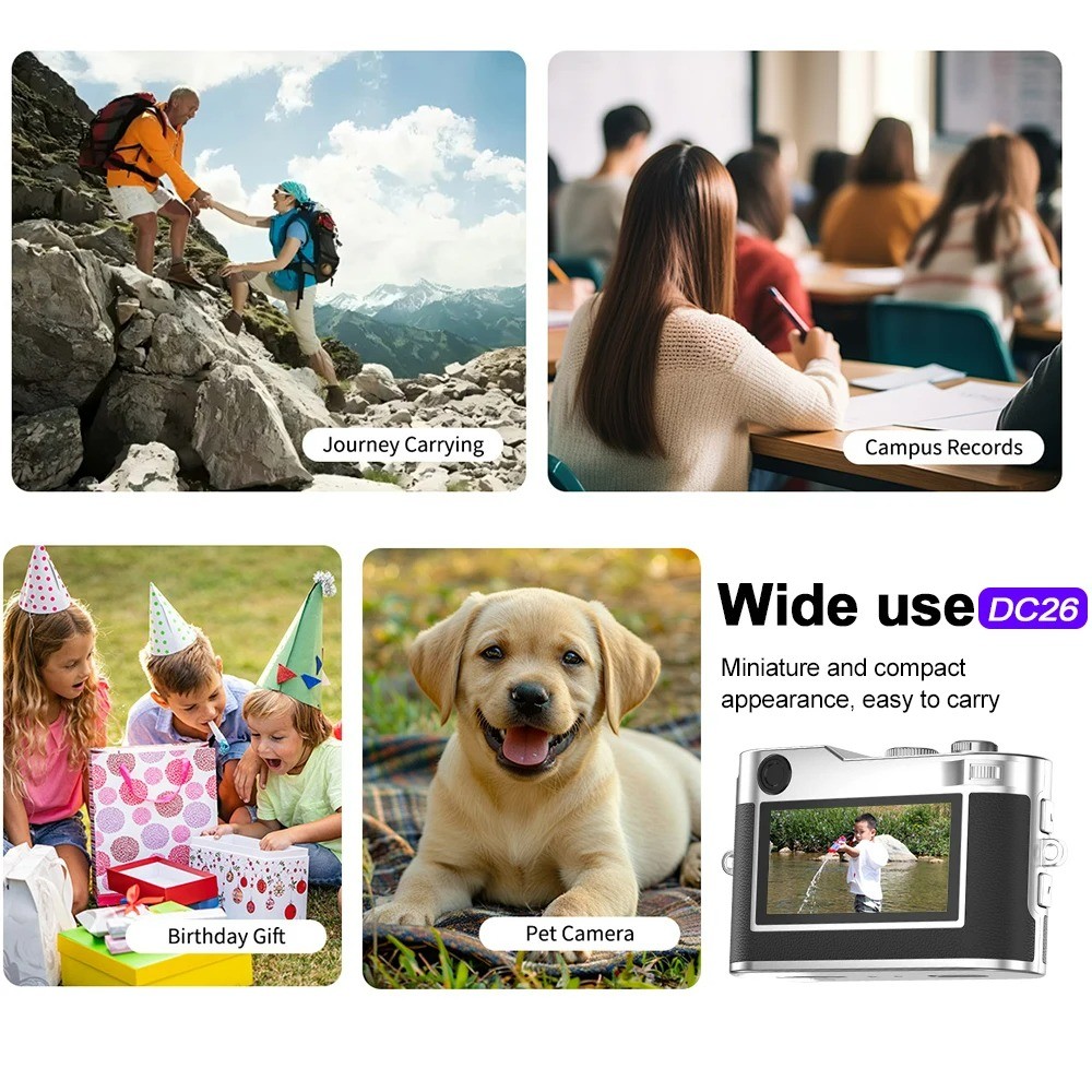 1080P Mini Keychain Camera Retro Digital Camera Portable Compact Mini ...
