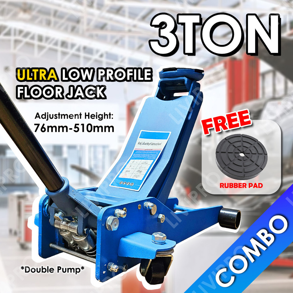 3 Ton Ultra Low Profile Garage Jack Heavy Duty Floor Jack Hydraulic ...