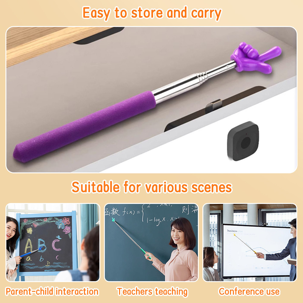 BEVAVAR Finger Retractable Reading Guide Stick Preschool Teaching ...