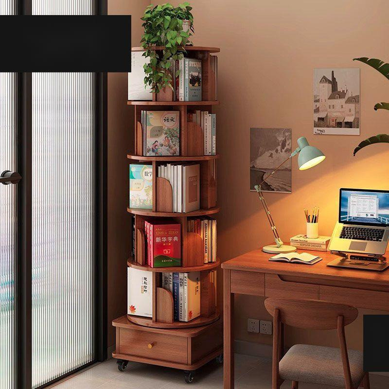 revolving bookshelf with wheel can move student picture book shelf ...