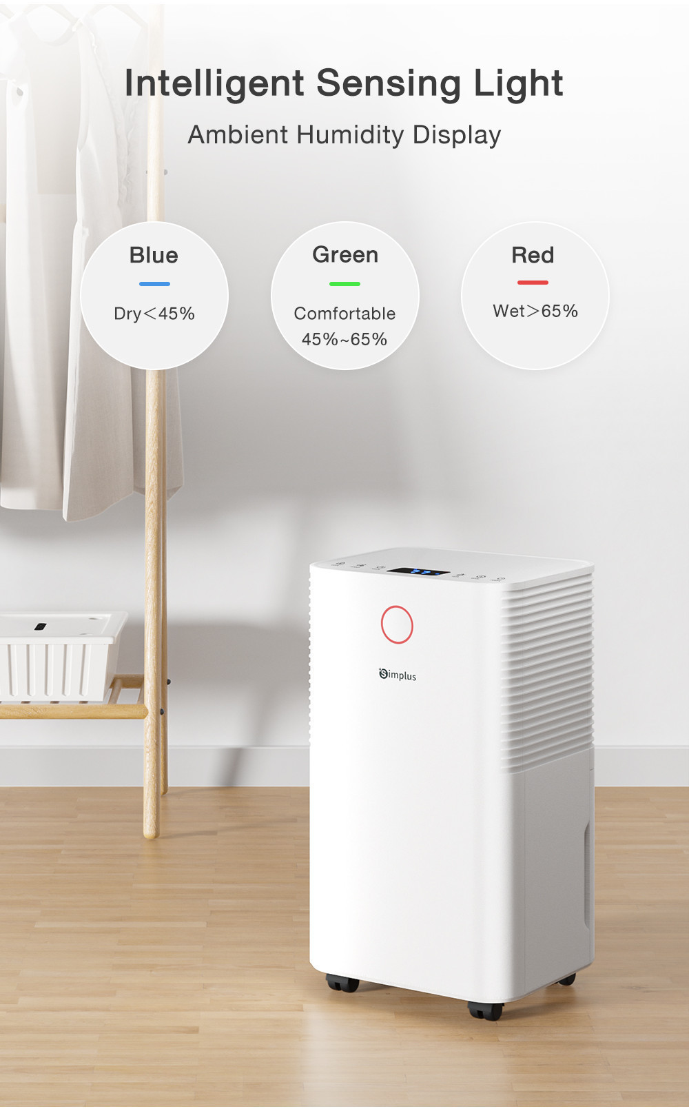 Simplus Dehumidifier | 12L/Day | 2L Water Tank | 3 Modes | Clothes ...