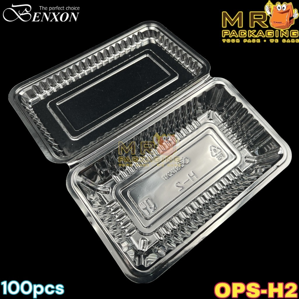 OPS-H2 BENXON Plastic Tray [ 100pcs± ] Bakery Disposable Clear Food OPS ...