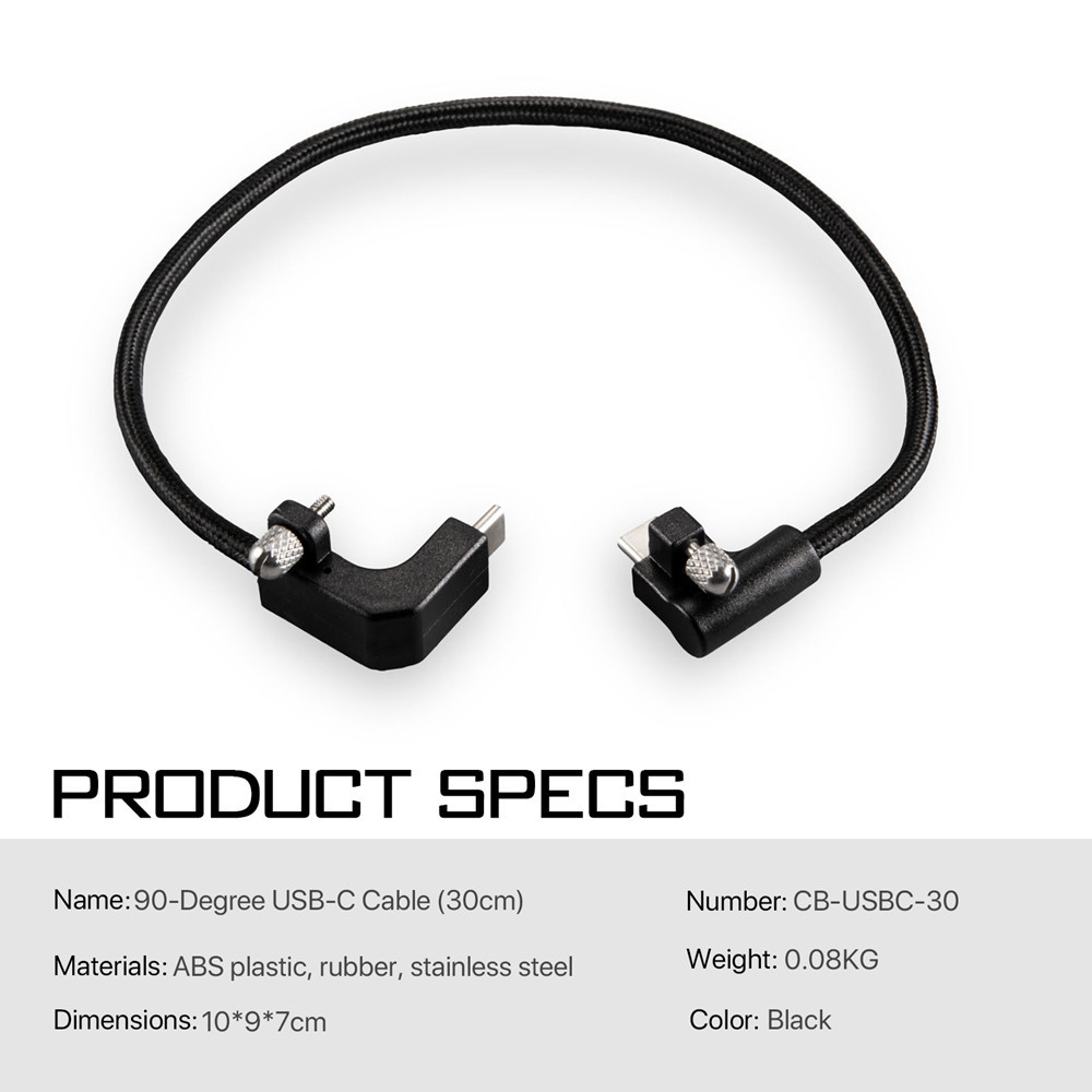 TILTA CB-USBC-30 90-Degree USB-C Cable Compatible with BMPCC 6K Pro ...