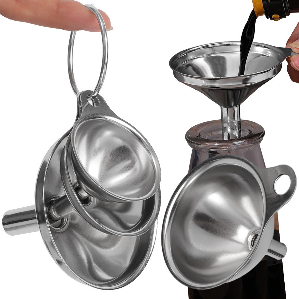 Stainless Steel Wide Mouth Funnel - Anti-overflow Oil Liquid Funnel - for Canning - Salad ...