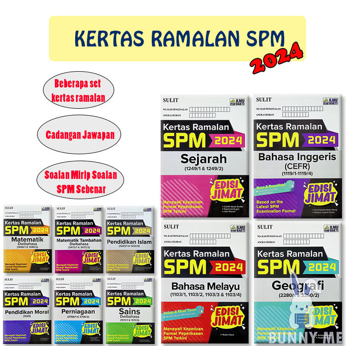 [BUNNY] 2024 Buku Latihan : Kertas Ramalan SPM 2024 Edisi Jimat - Ilmu Bakti | Shopee Malaysia