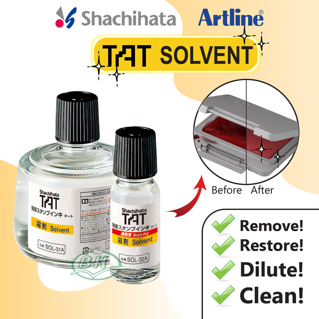 【Pos Fast】Shachihata TAT Solvent 55ml 330ml | Ink Remover/Stain ...
