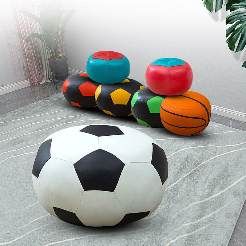 Low Stool Small Leather Pier Round Stool Soft Seat Pier Sofa Basketball ...