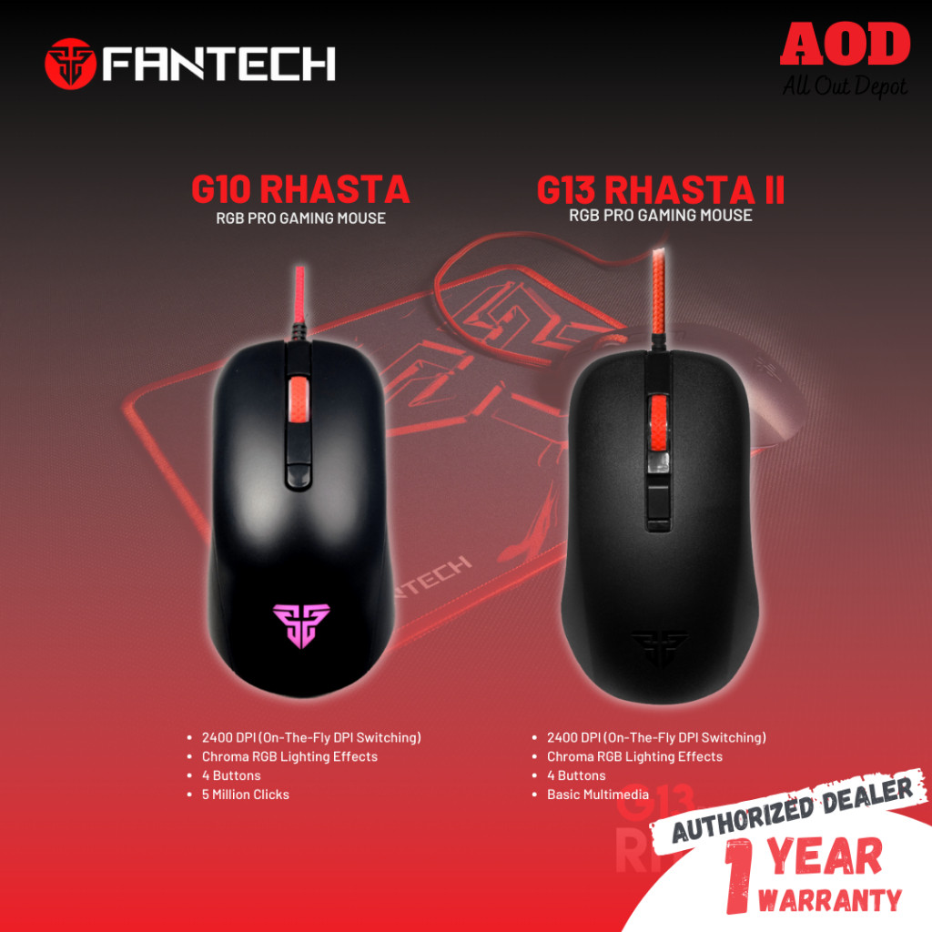 FANTECH G10 RHASTA and G13 RHASTA II RGB GAMING MOUSE | Shopee Malaysia